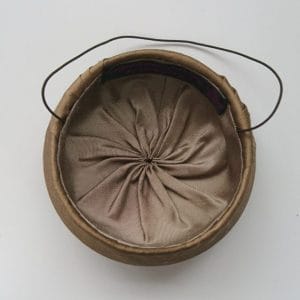 Gold Silk Small Button Hat with Buckle - Imogen's Imagination