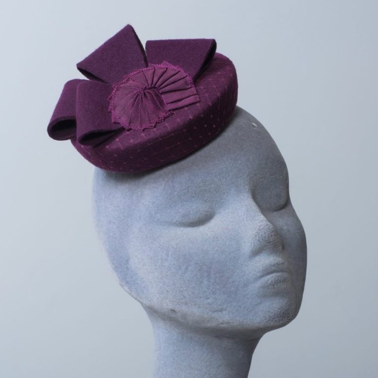 Red Felt Button Hat with Nautilus - Imogen's Imagination