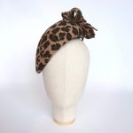 Leopard Felt Sloped Beret Hat with Loops - Imogen's Imagination