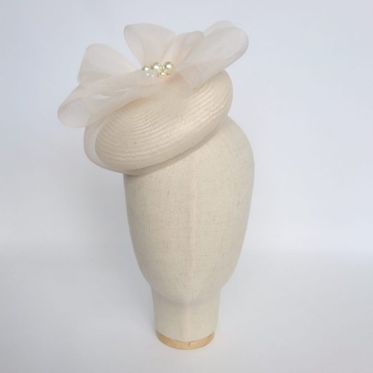 Ivory Straw Hat with Crinoline Loops - Imogen's Imagination