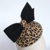 Leopard Felt Percher Hat with Black Bow - Imogen's Imagination