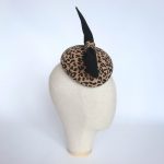 Leopard Felt Percher Hat with Black Bow - Imogen's Imagination