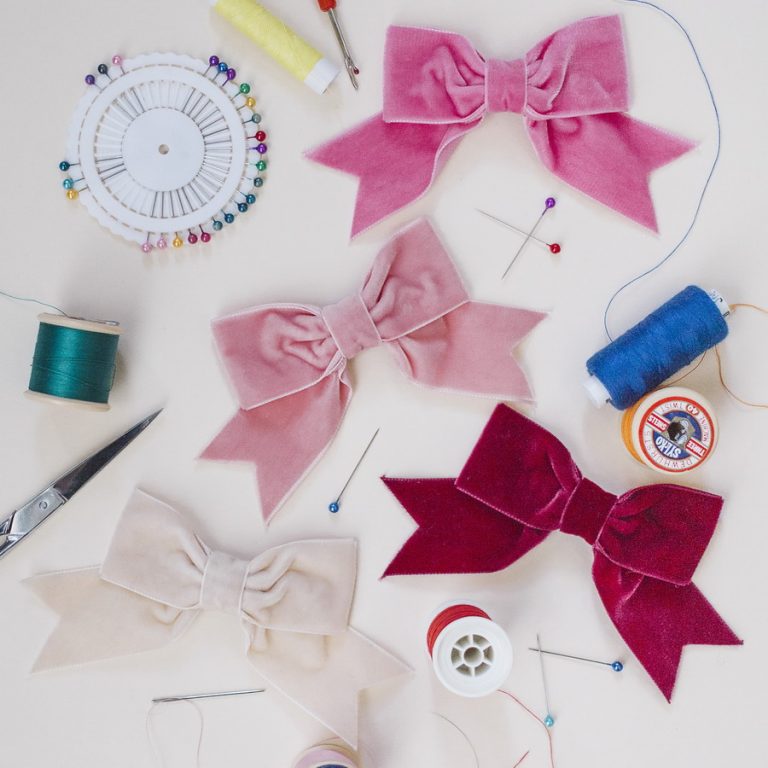 Cream Velvet Ribbon Bow Hair Clip - Imogen's Imagination
