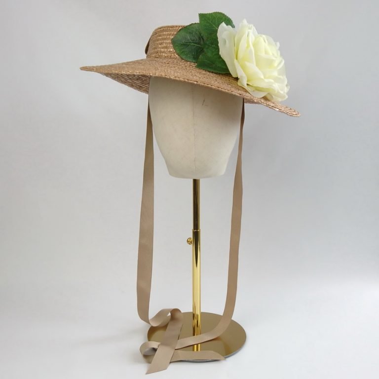 Gold Straw Boater Sun Hat - Imogen's Imagination