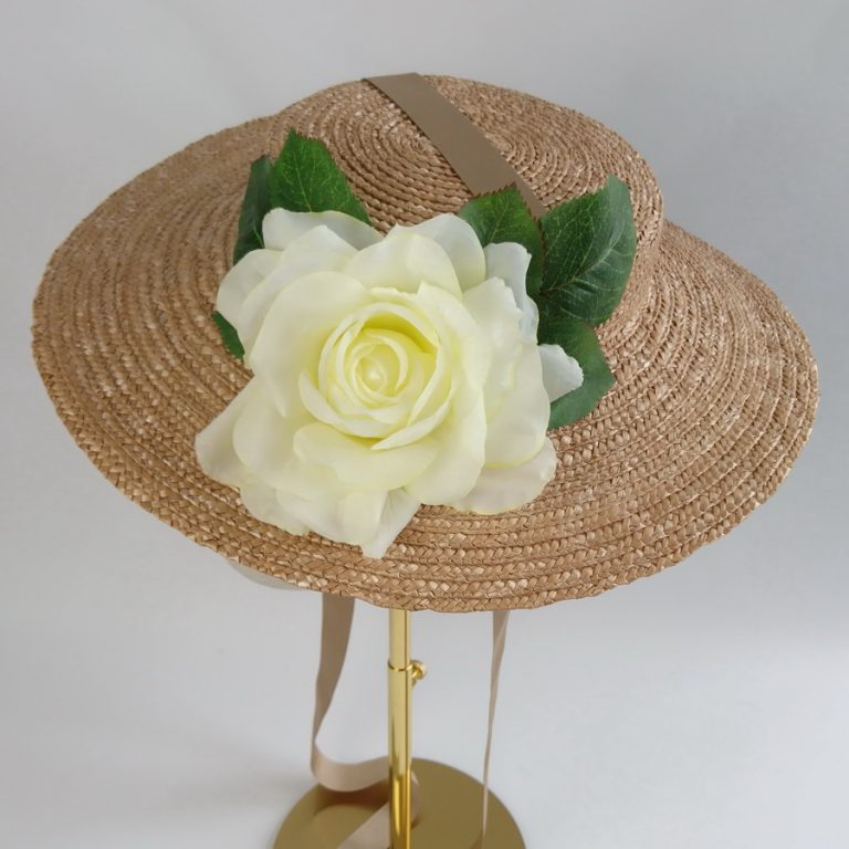 Gold Straw Boater Sun Hat - Imogen's Imagination