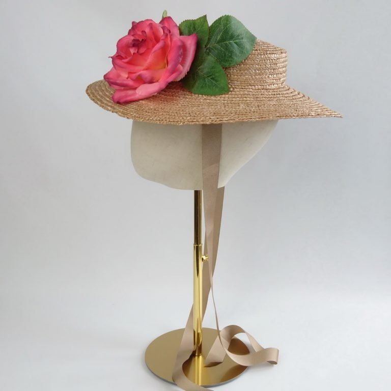 Gold Straw Boater Sun Hat - Imogen's Imagination