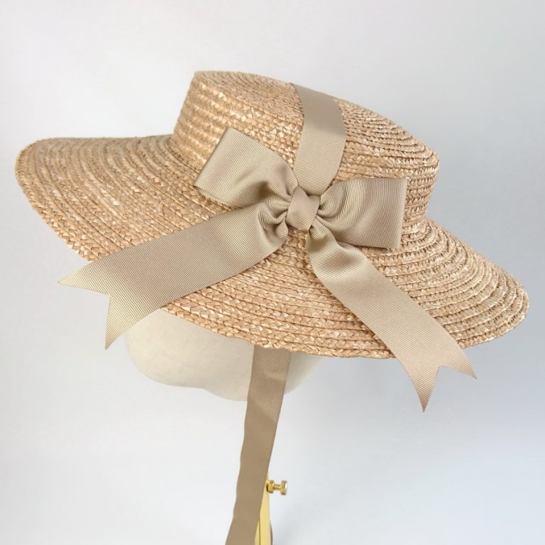Gold Straw Boater Sun Hat - Imogen's Imagination