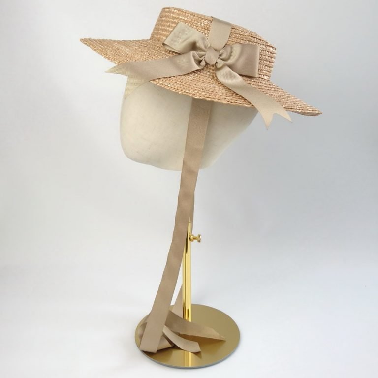 Gold Straw Boater Sun Hat - Imogen's Imagination
