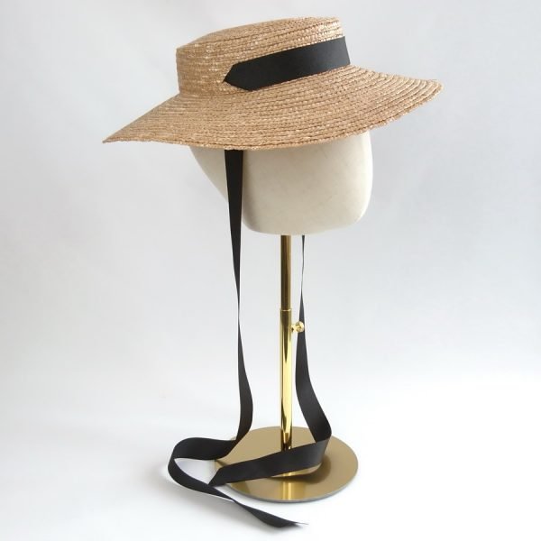 Gold Straw Boater Sun Hat - Imogen's Imagination