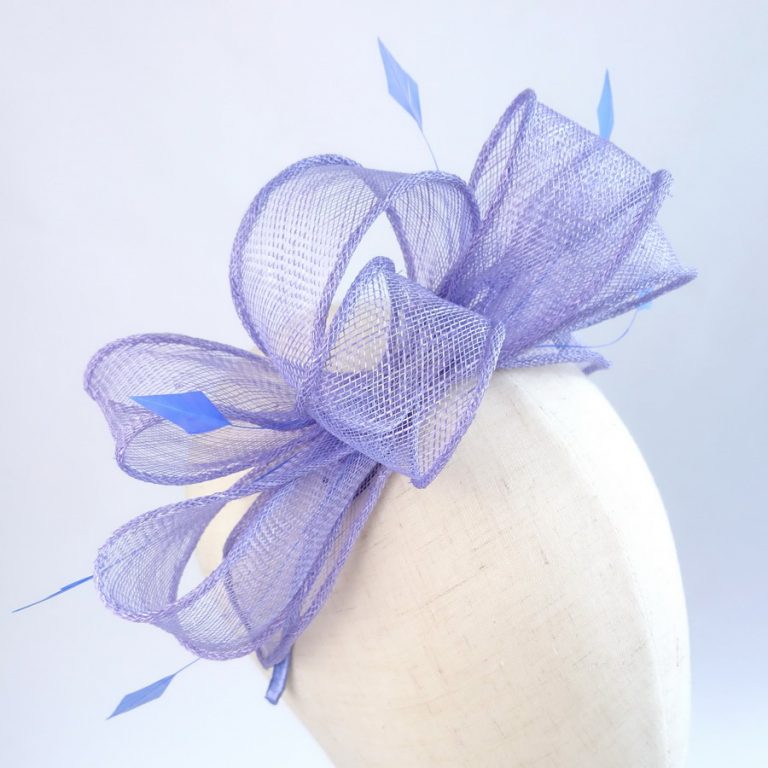 Lilac Loop Fascinator with Coque Feathers - Imogen's Imagination