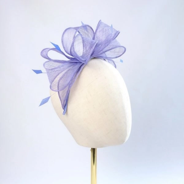 Lilac Loop Fascinator with Coque Feathers - Imogen's Imagination