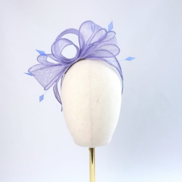 Lilac Loop Fascinator with Coque Feathers - Imogen's Imagination
