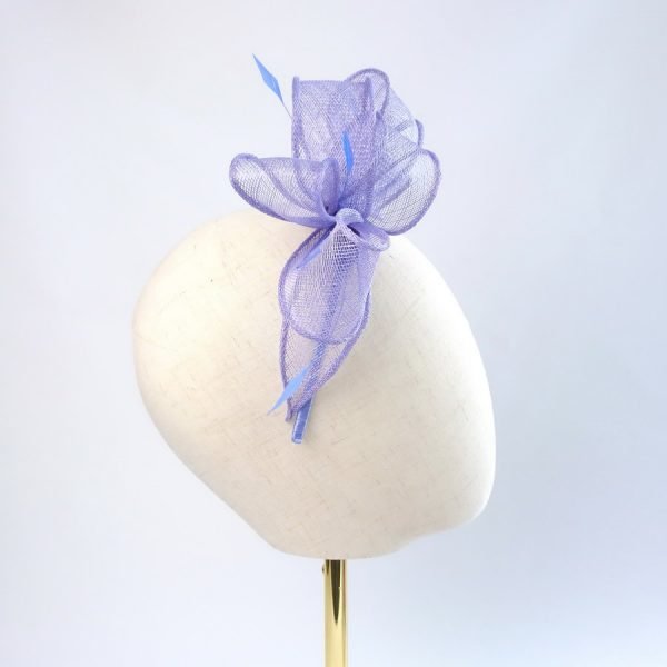 Lilac Loop Fascinator with Coque Feathers - Imogen's Imagination