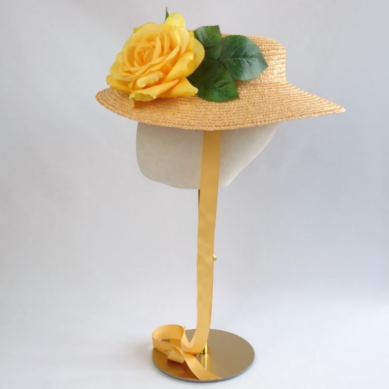 Yellow Straw Boater Sun Hat - Limited Edition from Imogen's Imagination
