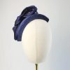 Navy Blue Half Hat with Abaca Loops - Imogen's Imagination